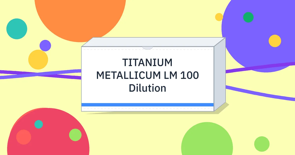 Symbolbild: Packung mit der Aufschrift TITANIUM METALLICUM LM 100 Dilution (PZN 13224623) – Verfügbarkeit und Bezug in Apotheken in Frankfurt am Main
