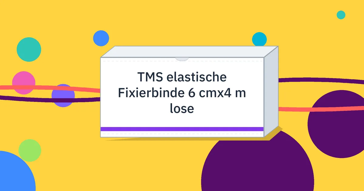 Symbolbild: Packung mit der Aufschrift TMS elastische Fixierbinde 6 cmx4 m lose (PZN 18316146) – Verfügbarkeit und Bezug in Apotheken in Frankfurt am Main