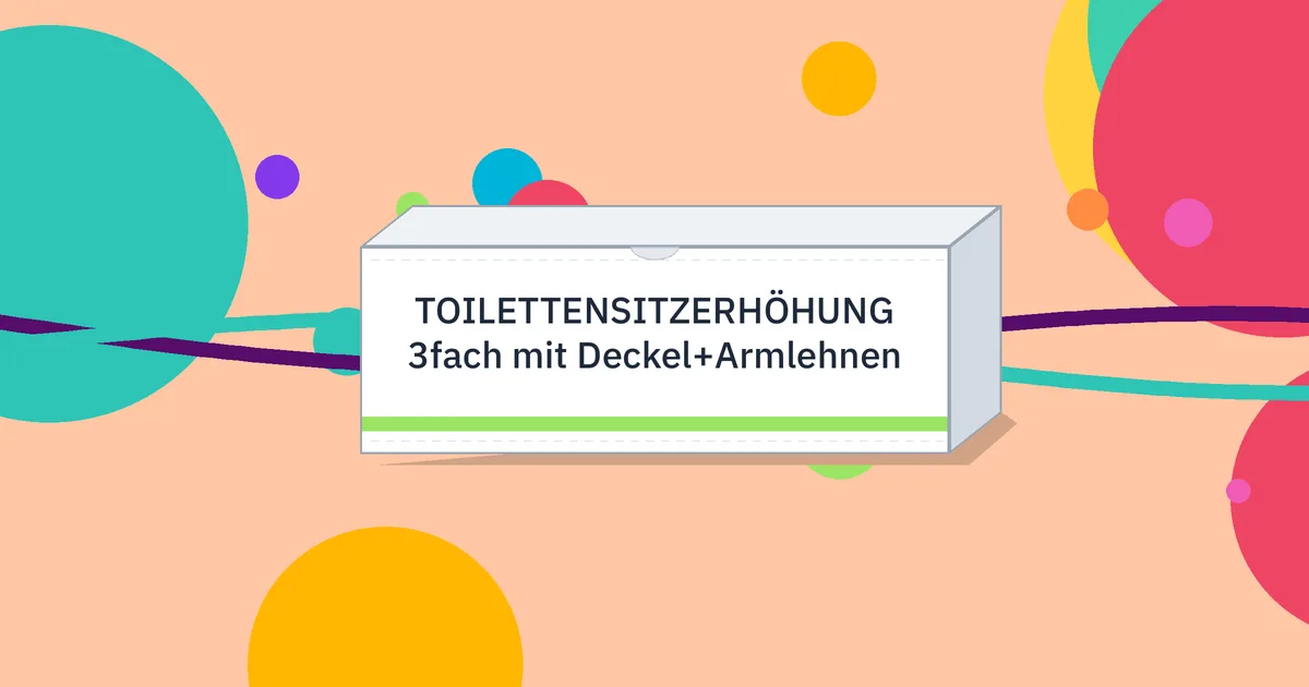 Symbolbild: Packung mit der Aufschrift TOILETTENSITZERHÖHUNG 3fach mit Deckel+Armlehnen (PZN 01099101) – Verfügbarkeit und Bezug in Apotheken in Frankfurt am Main