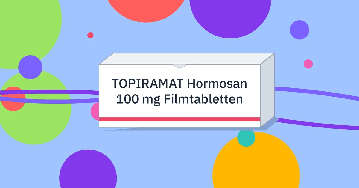 Symbolbild: Packung mit der Aufschrift TOPIRAMAT Hormosan 100 mg Filmtabletten (PZN 05395724) – Verfügbarkeit und Bezug in Apotheken in Frankfurt am Main