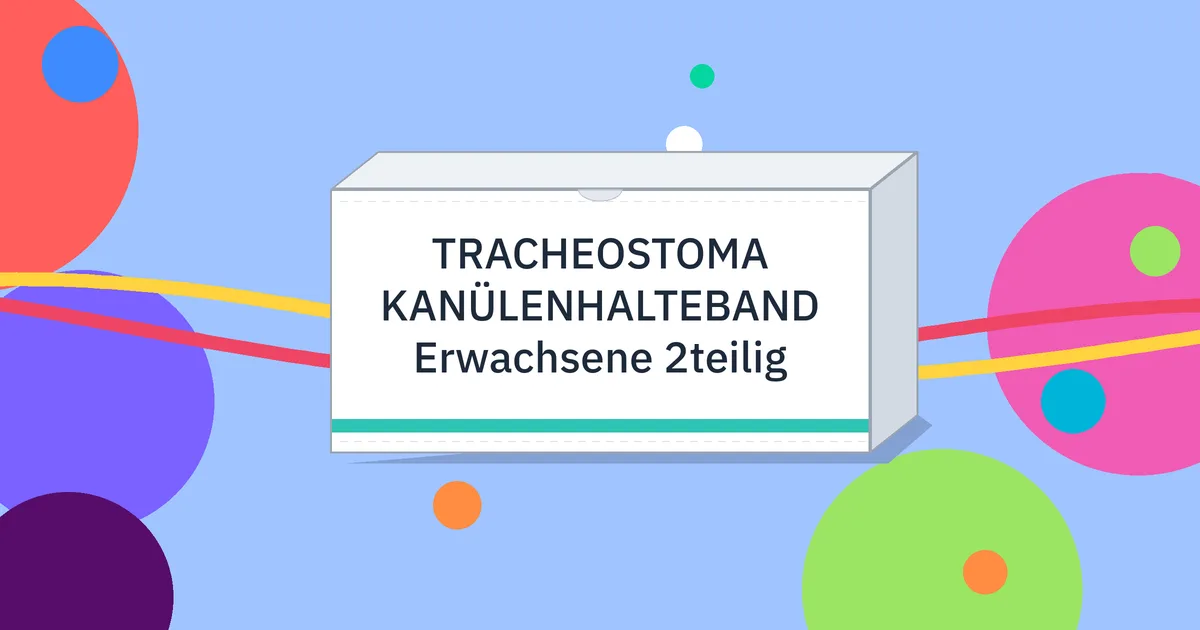 Symbolbild: Packung mit der Aufschrift TRACHEOSTOMA KANÜLENHALTEBAND Erwachsene 2teilig (PZN 10041000) – Verfügbarkeit und Bezug in Apotheken in Frankfurt am Main