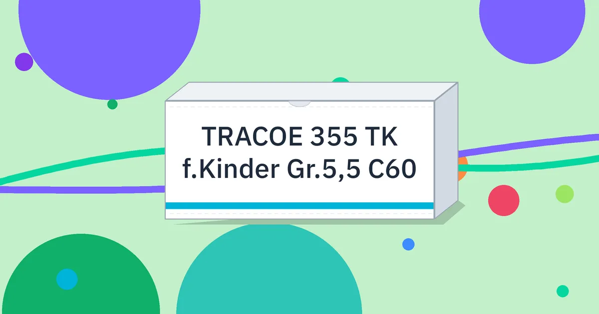Symbolbild: Packung mit der Aufschrift TRACOE 355 TK f.Kinder Gr.5,5 C60 (PZN 11644479) – Verfügbarkeit und Bezug in Apotheken in Frankfurt am Main