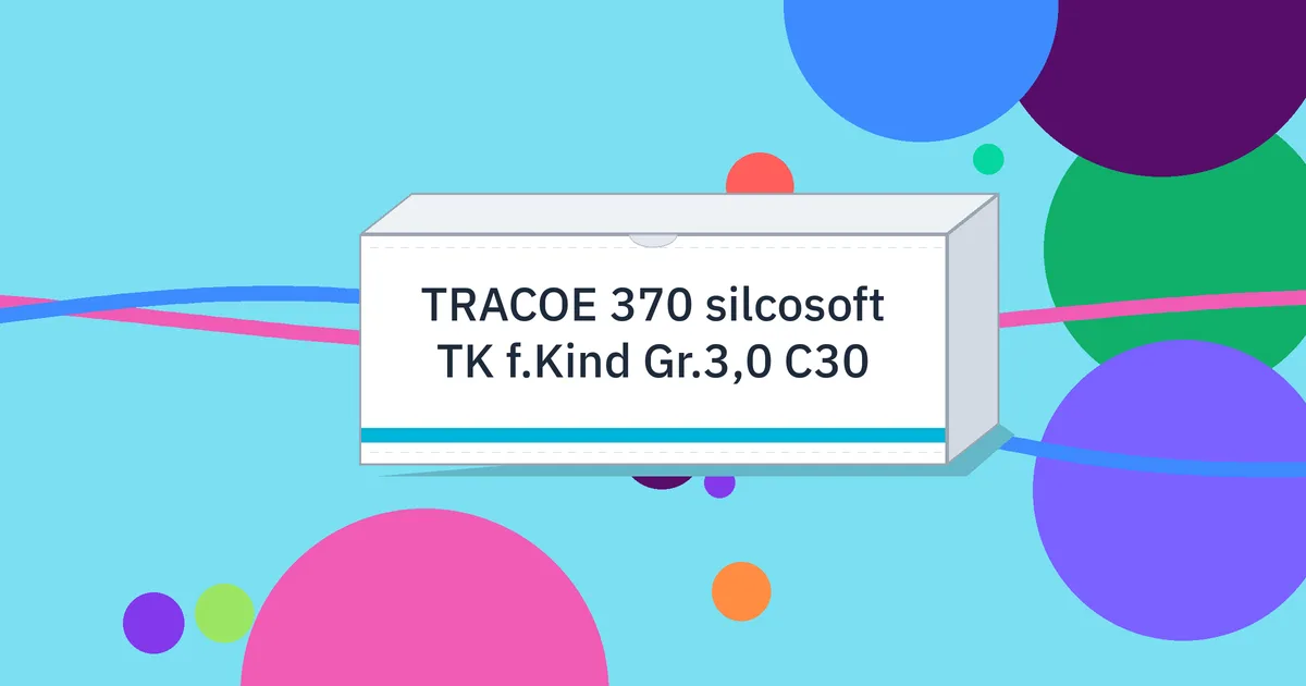 Symbolbild: Packung mit der Aufschrift TRACOE 370 silcosoft TK f.Kind Gr.3,0 C30 (PZN 14314096) – Verfügbarkeit und Bezug in Apotheken in Frankfurt am Main