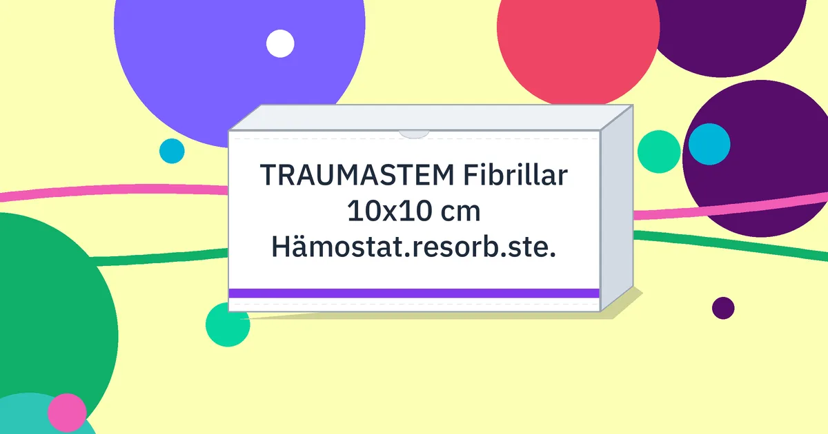 Symbolbild: Packung mit der Aufschrift TRAUMASTEM Fibrillar 10x10 cm Hämostat.resorb.ste. (PZN 20387923) – Verfügbarkeit und Bezug in Apotheken in Frankfurt am Main