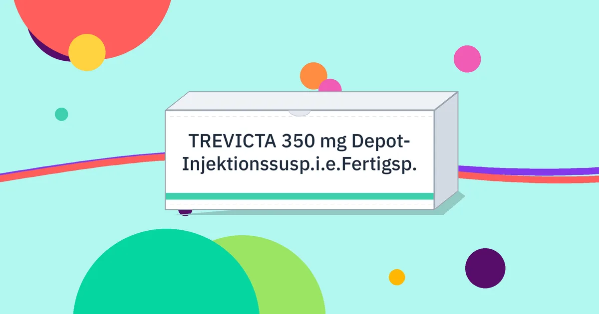 Symbolbild: Packung mit der Aufschrift TREVICTA 350 mg Depot-Injektionssusp.i.e.Fertigsp. (PZN 14365159) – Verfügbarkeit und Bezug in Apotheken in Frankfurt am Main