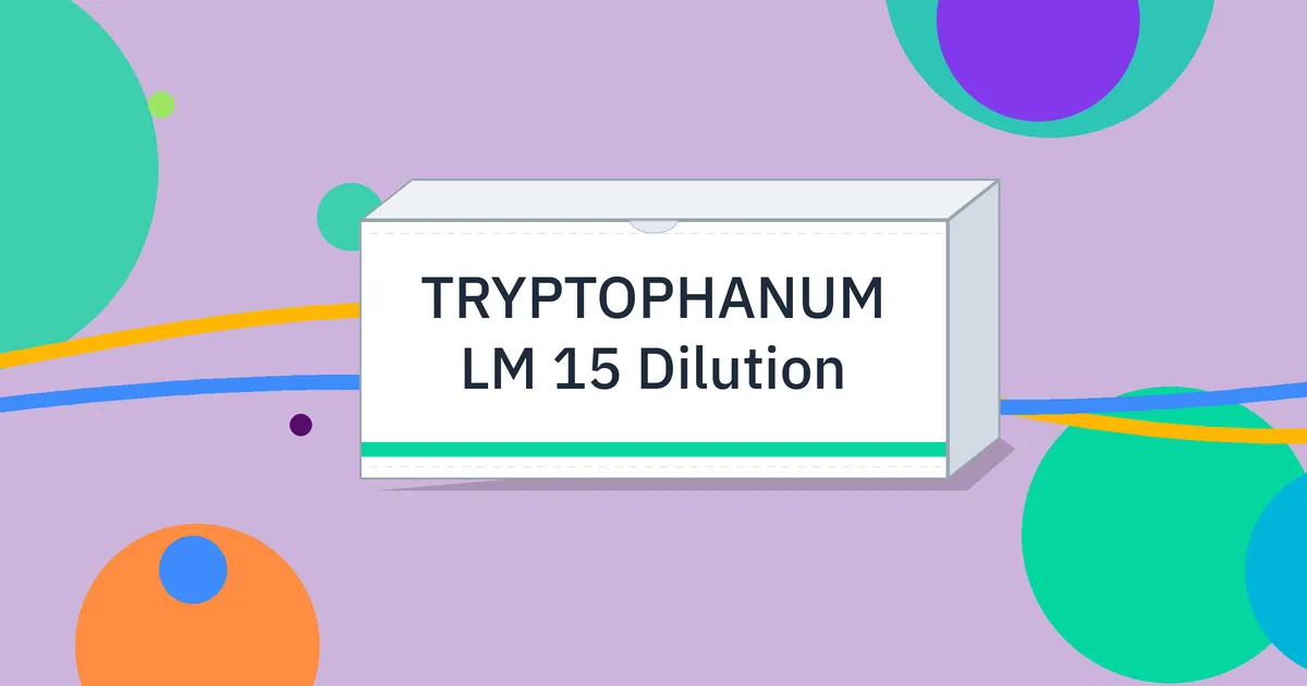 Symbolbild: Packung mit der Aufschrift TRYPTOPHANUM LM 15 Dilution (PZN 13253518) – Verfügbarkeit und Bezug in Apotheken in Frankfurt am Main
