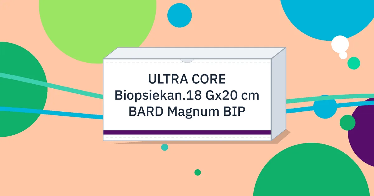 Symbolbild: Packung mit der Aufschrift ULTRA CORE Biopsiekan.18 Gx20 cm BARD Magnum BIP (PZN 04210869) – Verfügbarkeit und Bezug in Apotheken in Frankfurt am Main
