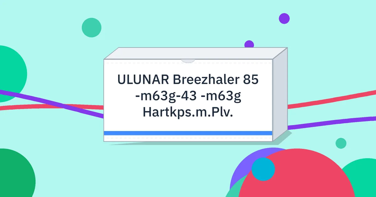 Symbolbild: Packung mit der Aufschrift ULUNAR Breezhaler 85 -m63g-43 -m63g Hartkps.m.Plv. (PZN 11565403) – Verfügbarkeit und Bezug in Apotheken in Frankfurt am Main