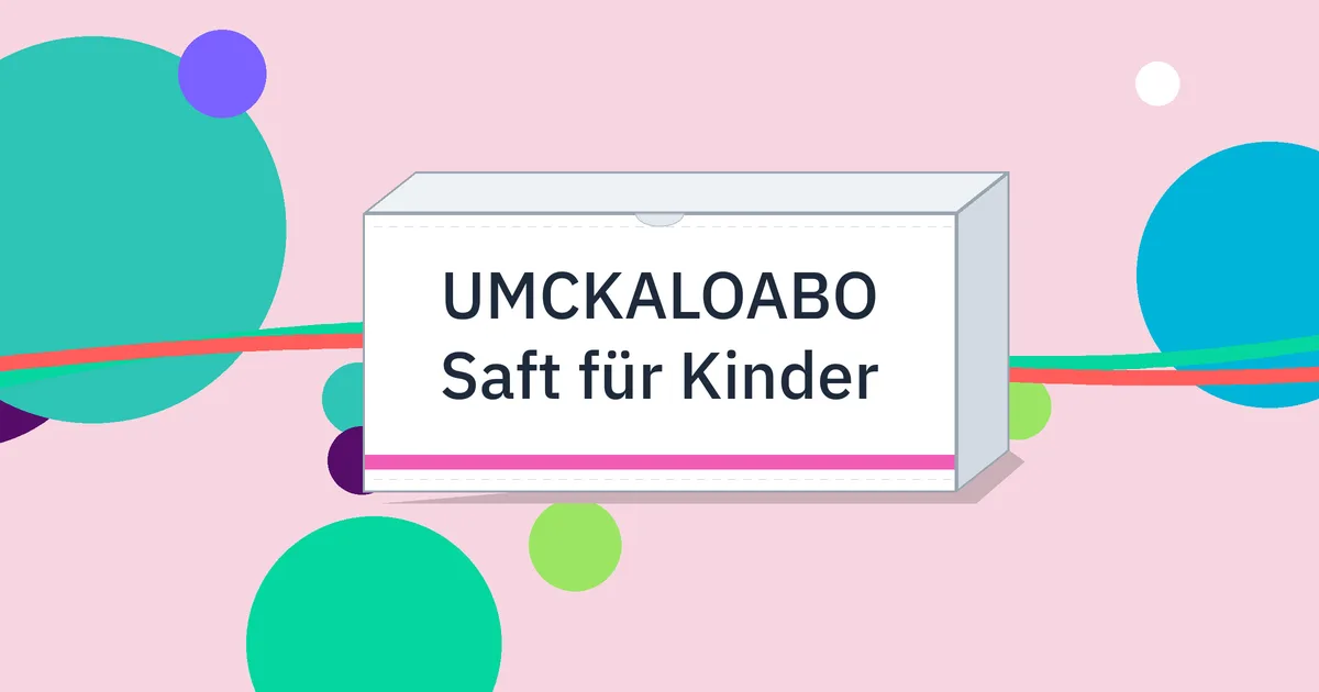 Symbolbild: Packung mit der Aufschrift UMCKALOABO Saft für Kinder (PZN 08871266) – Verfügbarkeit und Bezug in Apotheken in Frankfurt am Main
