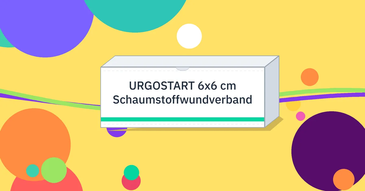 Symbolbild: Packung mit der Aufschrift URGOSTART 6x6 cm Schaumstoffwundverband (PZN 18129303) – Verfügbarkeit und Bezug in Apotheken in Frankfurt am Main