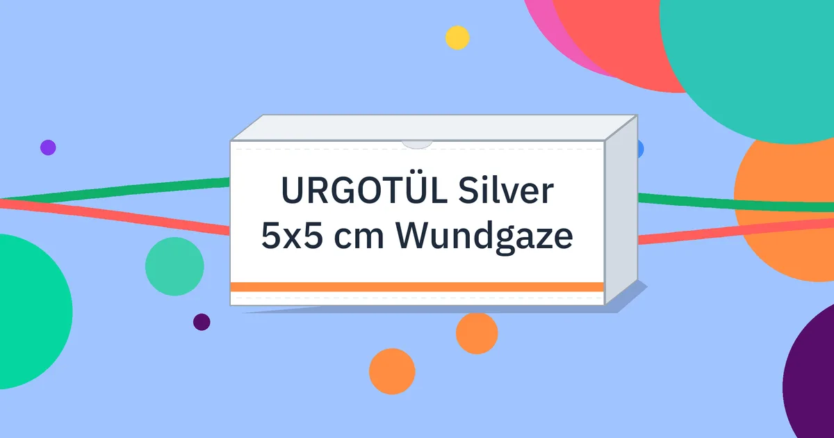 Symbolbild: Packung mit der Aufschrift URGOTÜL Silver 5x5 cm Wundgaze (PZN 05046461) – Verfügbarkeit und Bezug in Apotheken in Frankfurt am Main