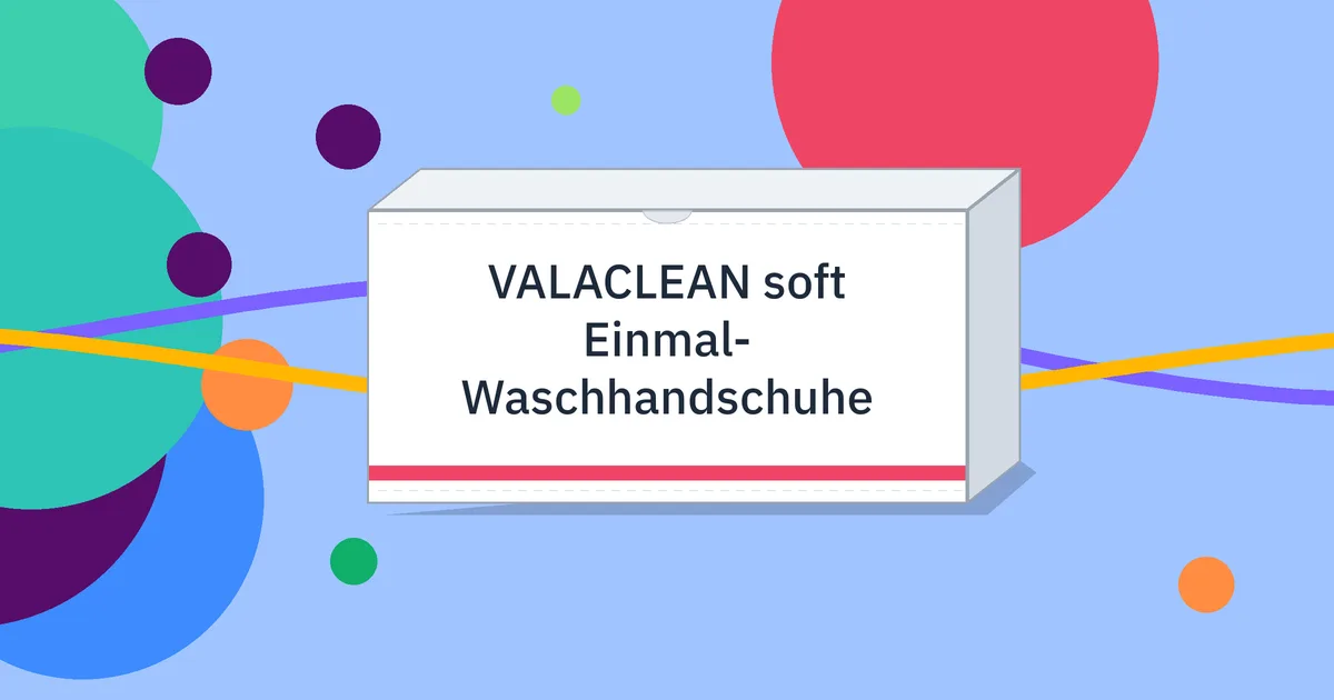 Symbolbild: Packung mit der Aufschrift VALACLEAN soft Einmal-Waschhandschuhe (PZN 10792864) – Verfügbarkeit und Bezug in Apotheken in Frankfurt am Main
