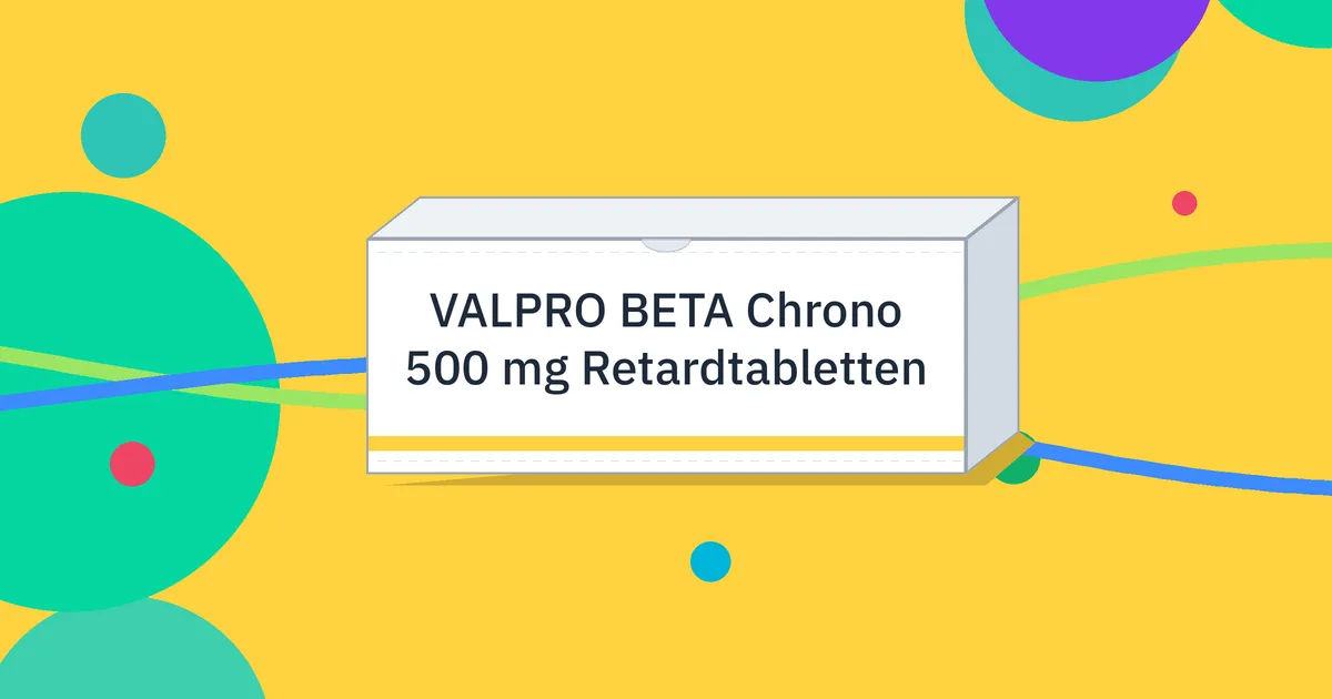 Symbolbild: Packung mit der Aufschrift VALPRO BETA Chrono 500 mg Retardtabletten (PZN 01907162) – Verfügbarkeit und Bezug in Apotheken in Frankfurt am Main