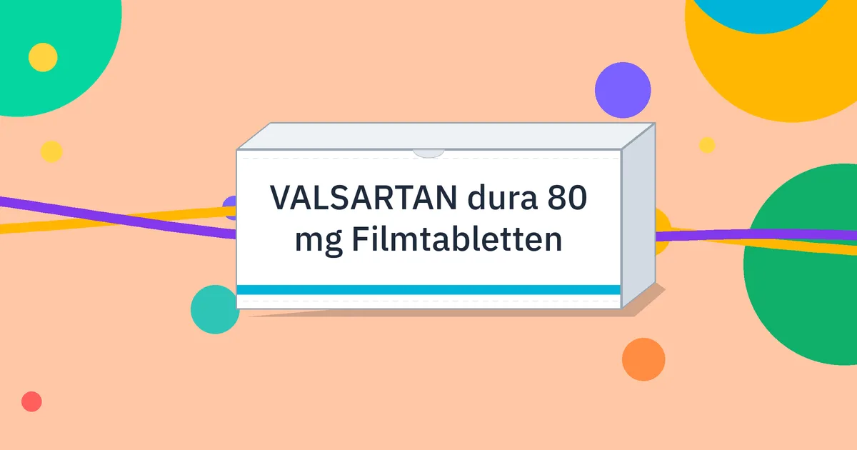 Symbolbild: Packung mit der Aufschrift VALSARTAN dura 80 mg Filmtabletten (PZN 09239607) – Verfügbarkeit und Bezug in Apotheken in Frankfurt am Main