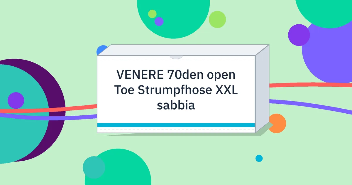 Symbolbild: Packung mit der Aufschrift VENERE 70den open Toe Strumpfhose XXL sabbia (PZN 16174222) – Verfügbarkeit und Bezug in Apotheken in Frankfurt am Main