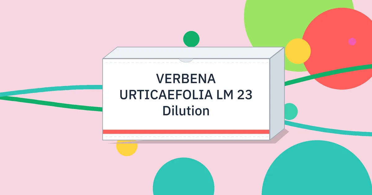 Symbolbild: Packung mit der Aufschrift VERBENA URTICAEFOLIA LM 23 Dilution (PZN 13268276) – Verfügbarkeit und Bezug in Apotheken in Frankfurt am Main