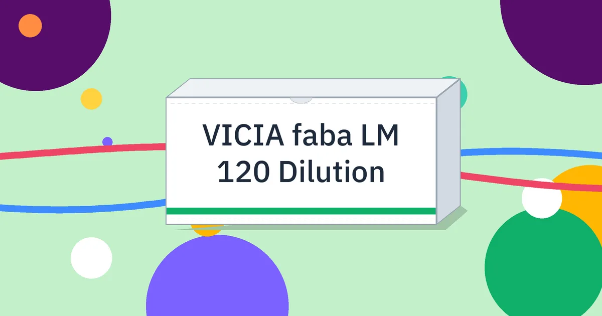 Symbolbild: Packung mit der Aufschrift VICIA faba LM 120 Dilution (PZN 13273366) – Verfügbarkeit und Bezug in Apotheken in Frankfurt am Main