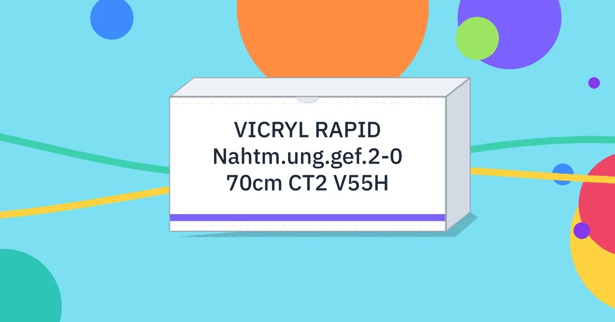 Symbolbild: Packung mit der Aufschrift VICRYL RAPID Nahtm.ung.gef.2-0 70cm CT2 V55H (PZN 16256500) – Verfügbarkeit und Bezug in Apotheken in Frankfurt am Main
