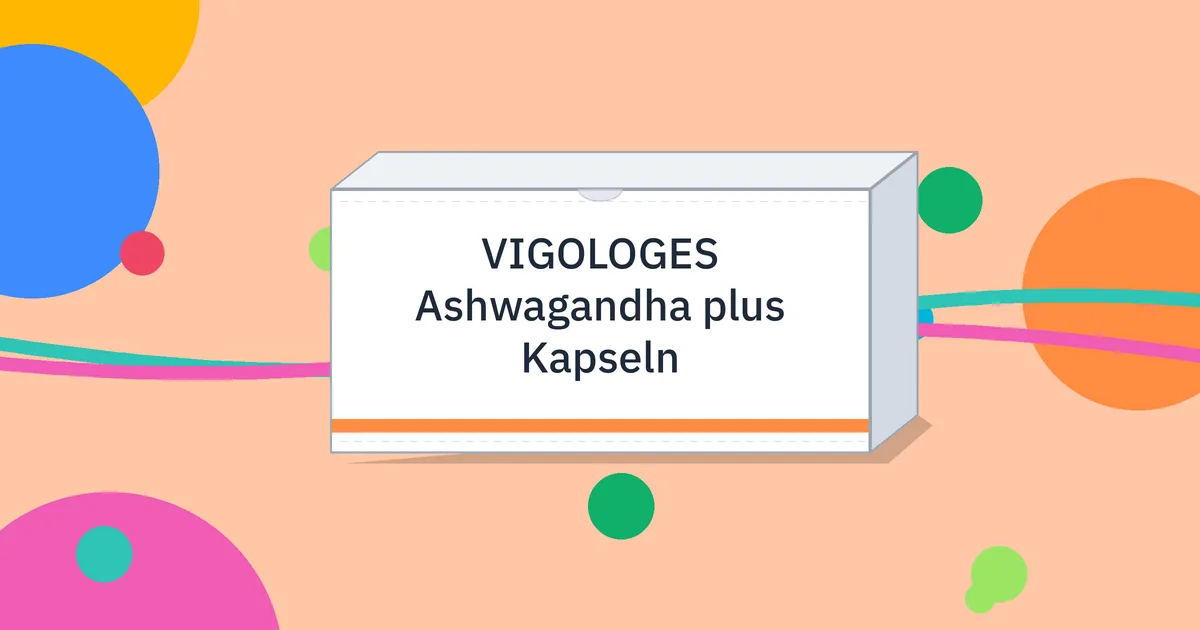 Symbolbild: Packung mit der Aufschrift VIGOLOGES Ashwagandha plus Kapseln (PZN 16901403) – Verfügbarkeit und Bezug in Apotheken in Frankfurt am Main
