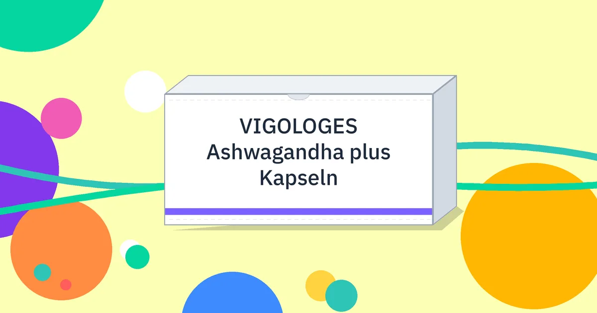Symbolbild: Packung mit der Aufschrift VIGOLOGES Ashwagandha plus Kapseln (PZN 16901395) – Verfügbarkeit und Bezug in Apotheken in Frankfurt am Main