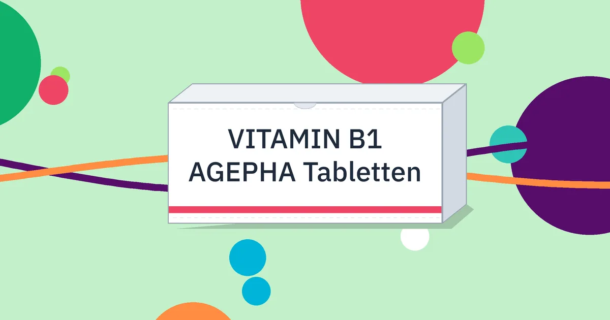 Symbolbild: Packung mit der Aufschrift VITAMIN B1 AGEPHA Tabletten (PZN 16776872) – Verfügbarkeit und Bezug in Apotheken in Frankfurt am Main