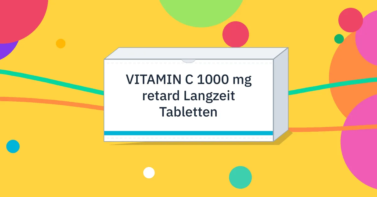 Symbolbild: Packung mit der Aufschrift VITAMIN C 1000 mg retard Langzeit Tabletten (PZN 08761299) – Verfügbarkeit und Bezug in Apotheken in Frankfurt am Main