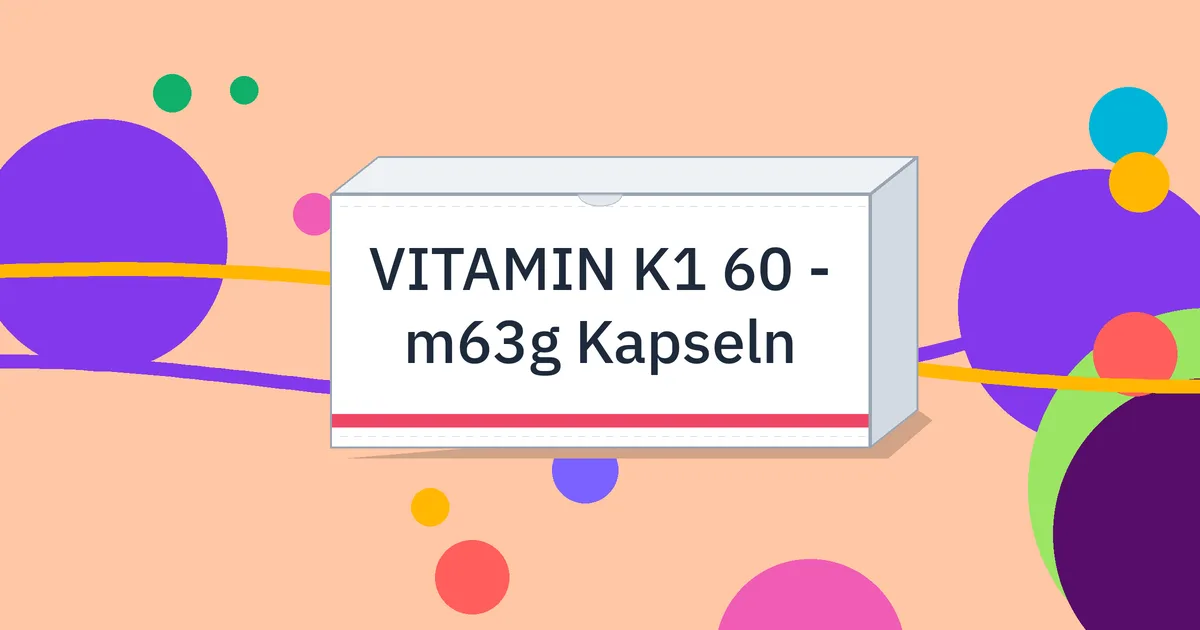 Symbolbild: Packung mit der Aufschrift VITAMIN K1 60 -m63g Kapseln (PZN 11685219) – Verfügbarkeit und Bezug in Apotheken in Frankfurt am Main