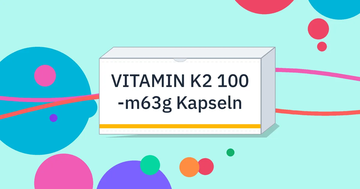 Symbolbild: Packung mit der Aufschrift VITAMIN K2 100 -m63g Kapseln (PZN 10920641) – Verfügbarkeit und Bezug in Apotheken in Frankfurt am Main