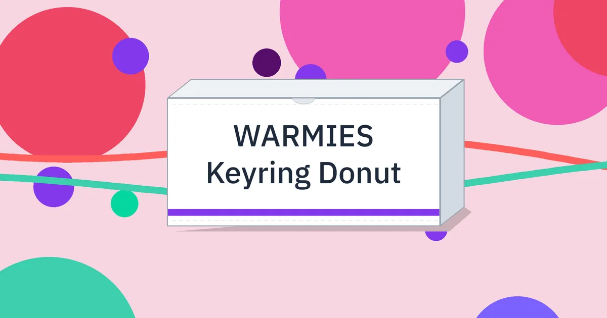Symbolbild: Packung mit der Aufschrift WARMIES Keyring Donut (PZN 20185875) – Verfügbarkeit und Bezug in Apotheken in Frankfurt am Main