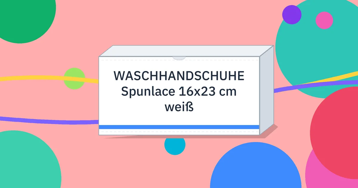 Symbolbild: Packung mit der Aufschrift WASCHHANDSCHUHE Spunlace 16x23 cm weiß (PZN 20607483) – Verfügbarkeit und Bezug in Apotheken in Frankfurt am Main