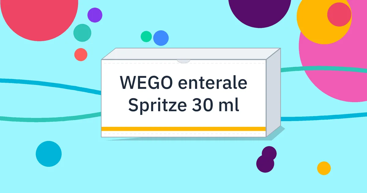 Symbolbild: Packung mit der Aufschrift WEGO enterale Spritze 30 ml (PZN 18859496) – Verfügbarkeit und Bezug in Apotheken in Frankfurt am Main