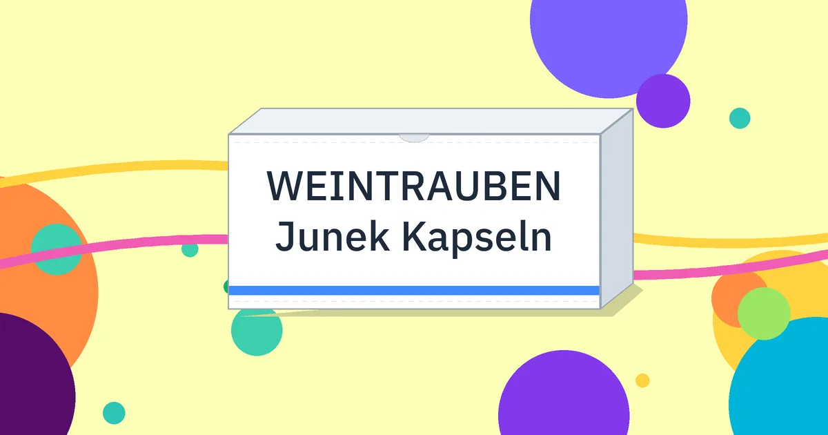 Symbolbild: Packung mit der Aufschrift WEINTRAUBEN Junek Kapseln (PZN 07078666) – Verfügbarkeit und Bezug in Apotheken in Frankfurt am Main