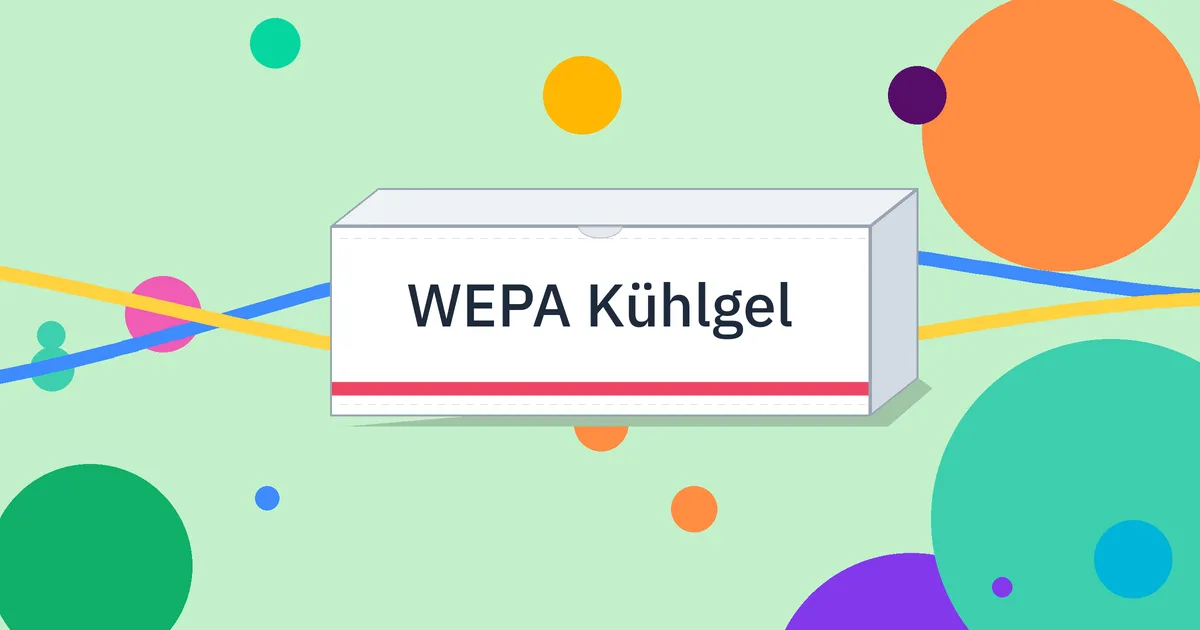 Symbolbild: Packung mit der Aufschrift WEPA Kühlgel (PZN 12733630) – Verfügbarkeit und Bezug in Apotheken in Frankfurt am Main