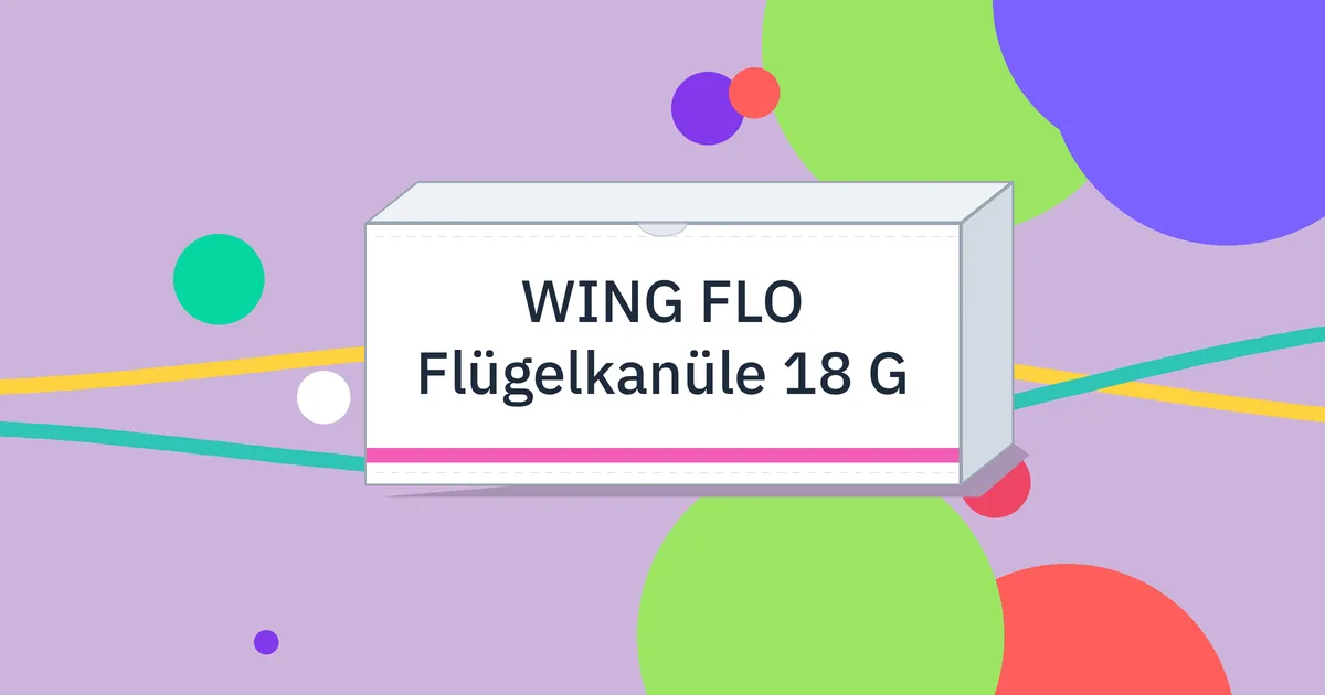 Symbolbild: Packung mit der Aufschrift WING FLO Flügelkanüle 18 G (PZN 09151574) – Verfügbarkeit und Bezug in Apotheken in Frankfurt am Main