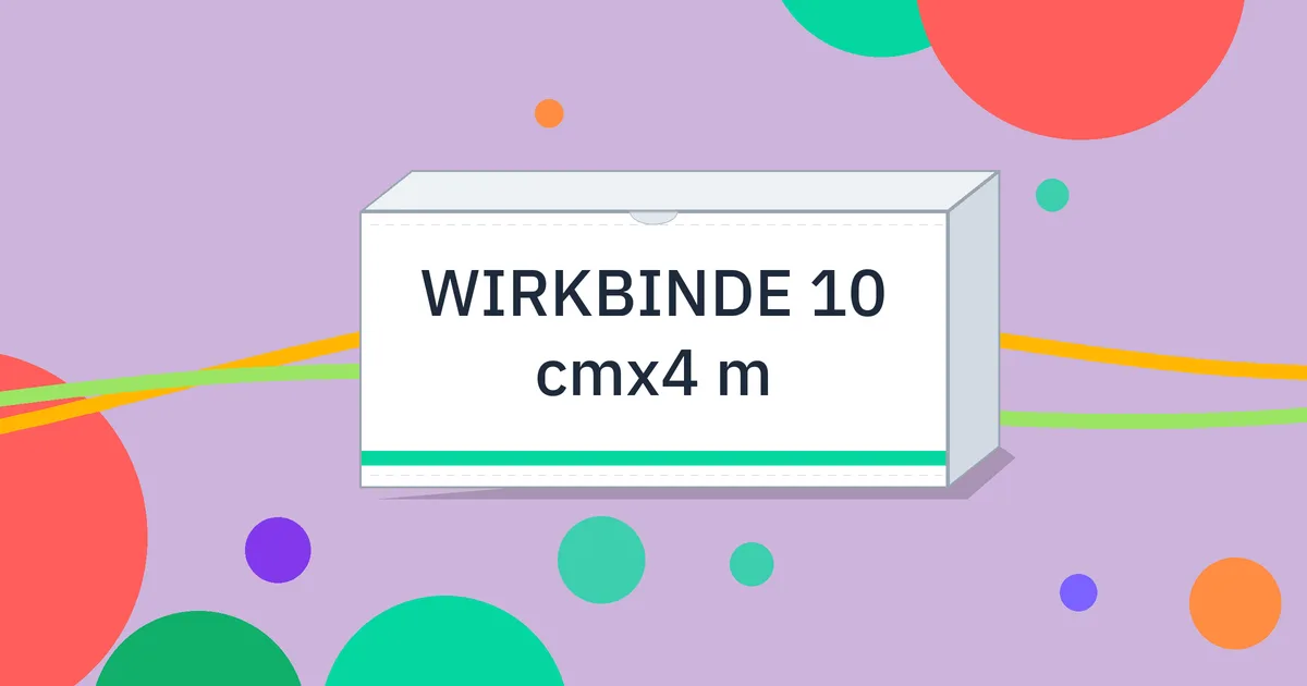 Symbolbild: Packung mit der Aufschrift WIRKBINDE 10 cmx4 m (PZN 04493643) – Verfügbarkeit und Bezug in Apotheken in Frankfurt am Main