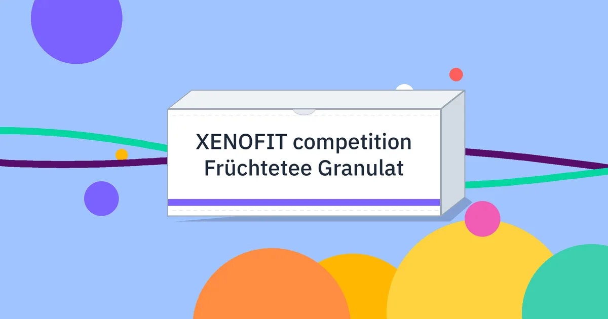 Symbolbild: Packung mit der Aufschrift XENOFIT competition Früchtetee Granulat (PZN 20418575) – Verfügbarkeit und Bezug in Apotheken in Frankfurt am Main