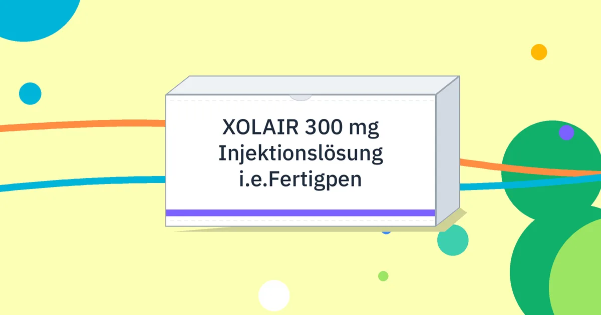 Symbolbild: Packung mit der Aufschrift XOLAIR 300 mg Injektionslösung i.e.Fertigpen (PZN 18036895) – Verfügbarkeit und Bezug in Apotheken in Frankfurt am Main