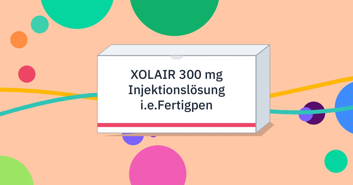 Symbolbild: Packung mit der Aufschrift XOLAIR 300 mg Injektionslösung i.e.Fertigpen (PZN 19792305) – Verfügbarkeit und Bezug in Apotheken in Frankfurt am Main