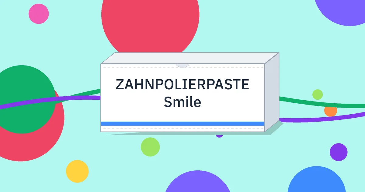 Symbolbild: Packung mit der Aufschrift ZAHNPOLIERPASTE Smile (PZN 09116282) – Verfügbarkeit und Bezug in Apotheken in Frankfurt am Main