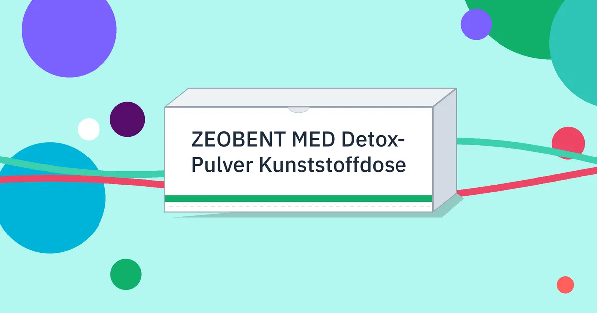 Symbolbild: Packung mit der Aufschrift ZEOBENT MED Detox-Pulver Kunststoffdose (PZN 19161183) – Verfügbarkeit und Bezug in Apotheken in Frankfurt am Main