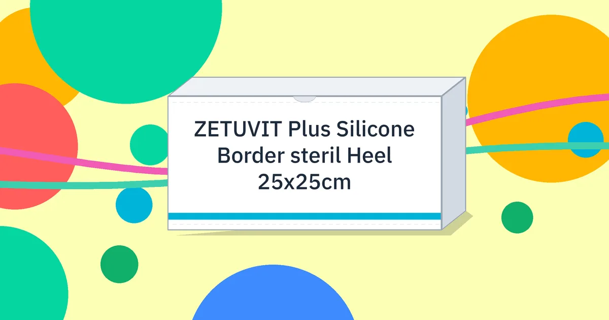 Symbolbild: Packung mit der Aufschrift ZETUVIT Plus Silicone Border steril Heel 25x25cm (PZN 20016405) – Verfügbarkeit und Bezug in Apotheken in Frankfurt am Main