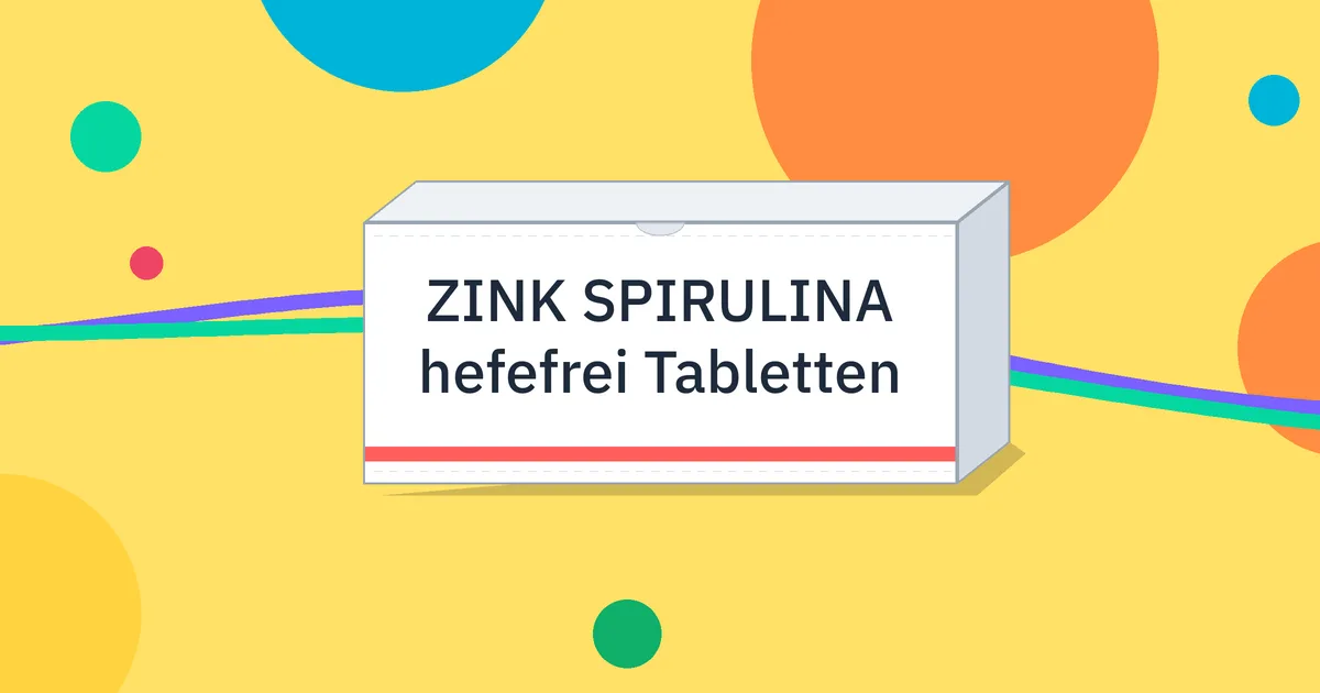 Symbolbild: Packung mit der Aufschrift ZINK SPIRULINA hefefrei Tabletten (PZN 07038342) – Verfügbarkeit und Bezug in Apotheken in Frankfurt am Main