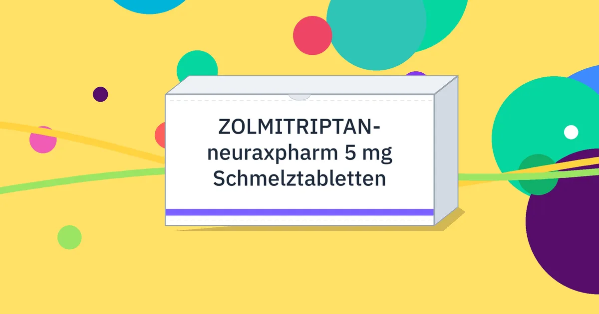 Symbolbild: Packung mit der Aufschrift ZOLMITRIPTAN-neuraxpharm 5 mg Schmelztabletten (PZN 09536802) – Verfügbarkeit und Bezug in Apotheken in Frankfurt am Main