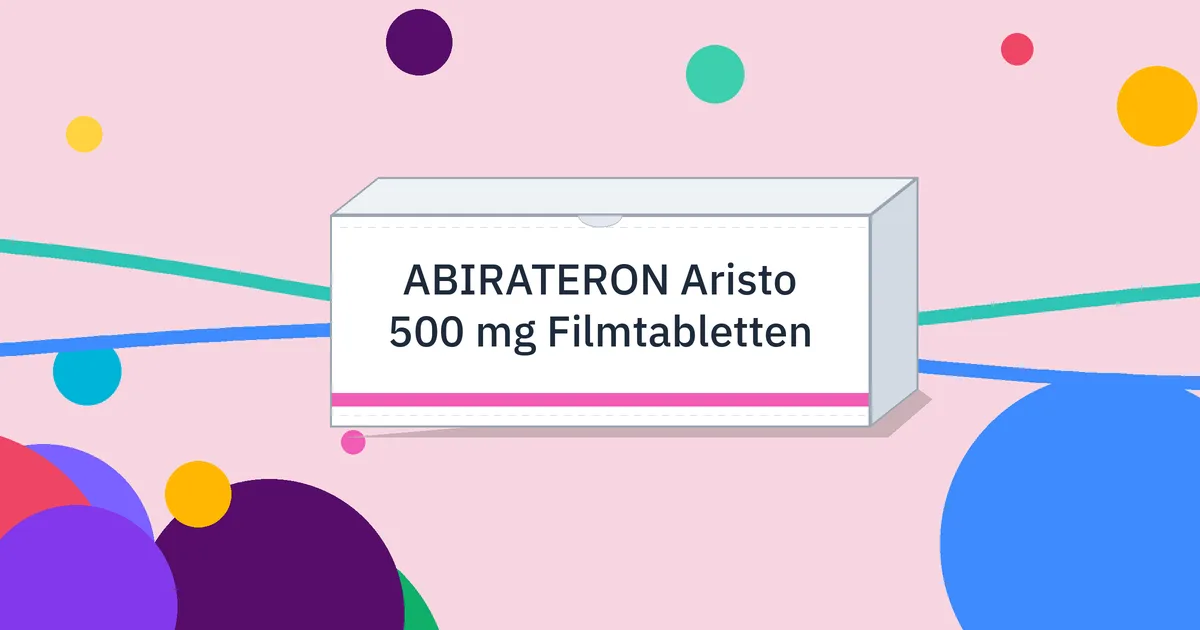Symbolbild: Packung mit der Aufschrift ABIRATERON Aristo 500 mg Filmtabletten (PZN 17829955) – Verfügbarkeit und Bezug in Apotheken in Frankfurt am Main