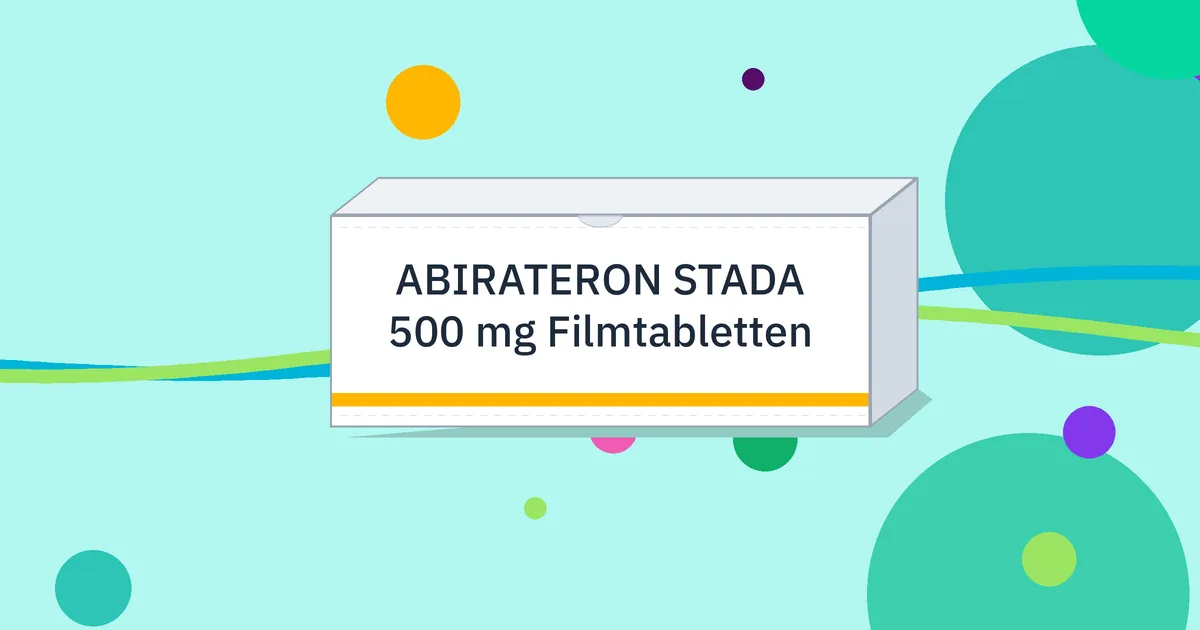 Symbolbild: Packung mit der Aufschrift ABIRATERON STADA 500 mg Filmtabletten (PZN 19301879) – Verfügbarkeit und Bezug in Apotheken in Frankfurt am Main