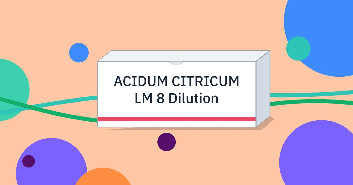 Symbolbild: Packung mit der Aufschrift ACIDUM CITRICUM LM 8 Dilution (PZN 13273395) – Verfügbarkeit und Bezug in Apotheken in Frankfurt am Main