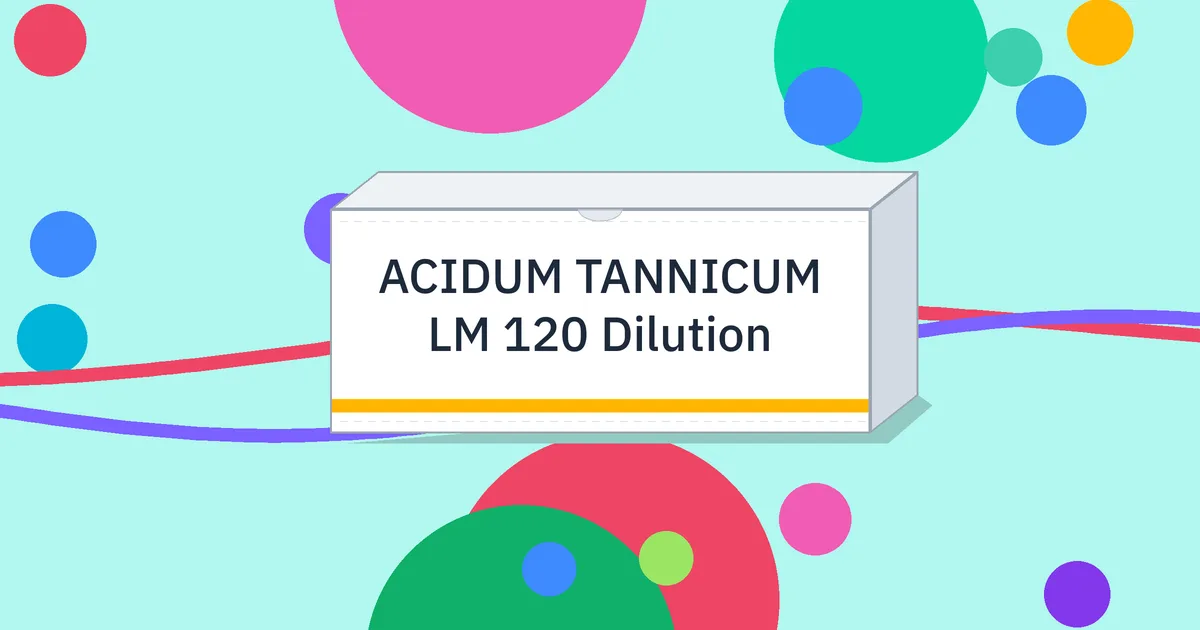 Symbolbild: Packung mit der Aufschrift ACIDUM TANNICUM LM 120 Dilution (PZN 13286340) – Verfügbarkeit und Bezug in Apotheken in Frankfurt am Main