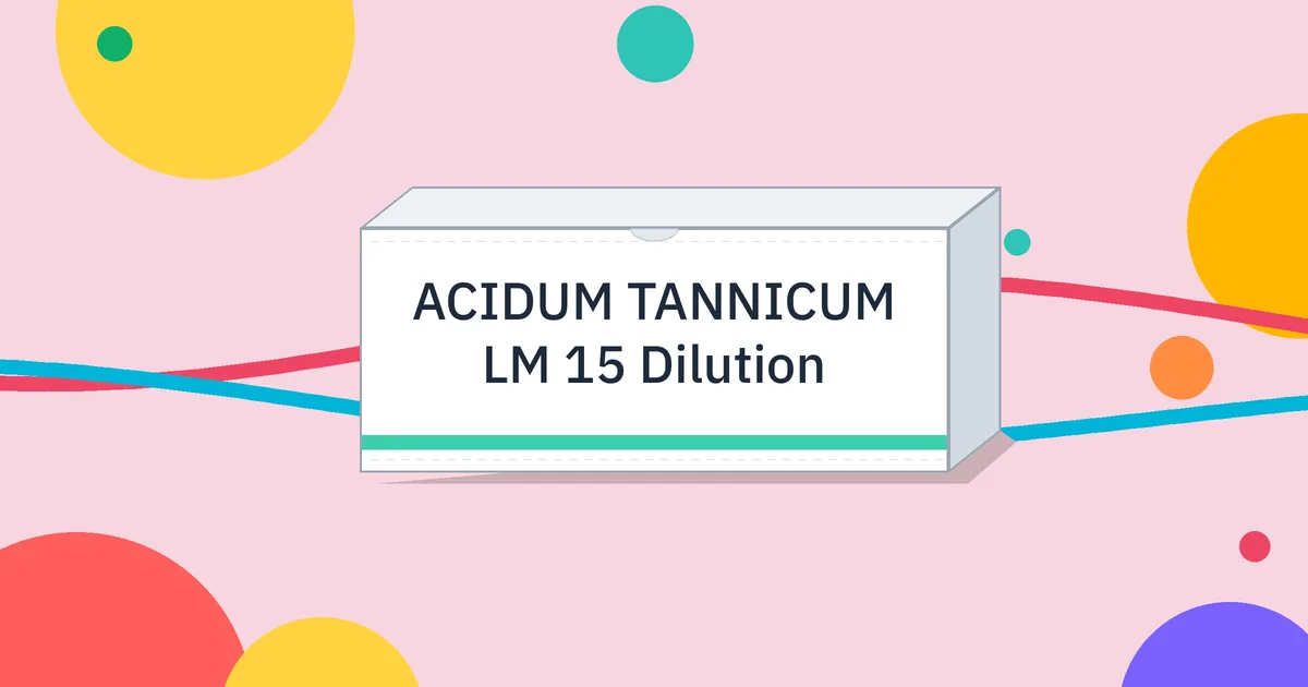 Symbolbild: Packung mit der Aufschrift ACIDUM TANNICUM LM 15 Dilution (PZN 13285808) – Verfügbarkeit und Bezug in Apotheken in Frankfurt am Main