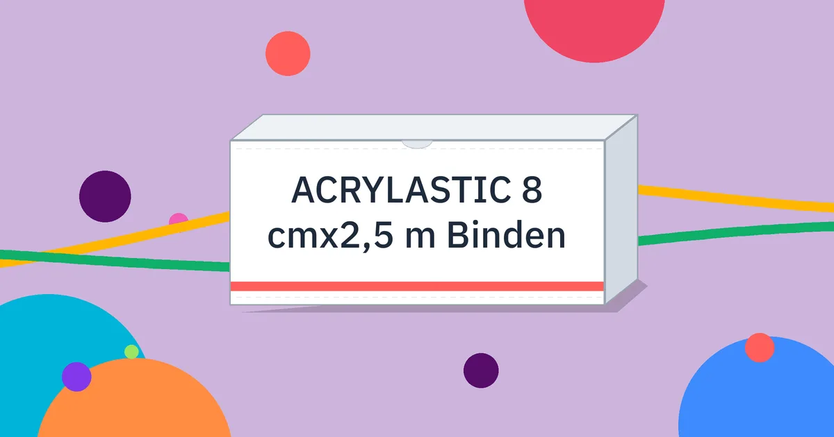 Symbolbild: Packung mit der Aufschrift ACRYLASTIC 8 cmx2,5 m Binden (PZN 00503646) – Verfügbarkeit und Bezug in Apotheken in Frankfurt am Main