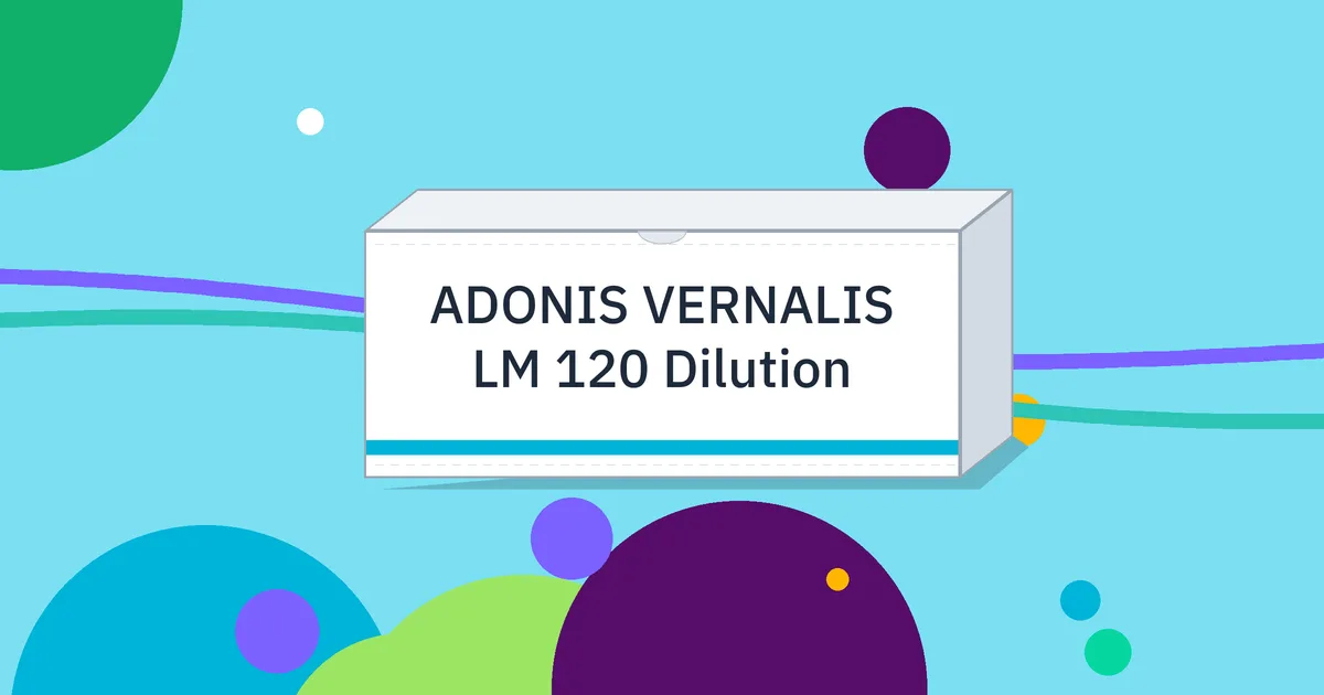 Symbolbild: Packung mit der Aufschrift ADONIS VERNALIS LM 120 Dilution (PZN 12755235) – Verfügbarkeit und Bezug in Apotheken in Frankfurt am Main